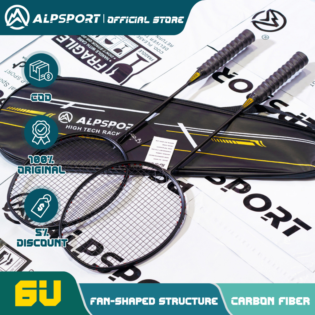ALP XHP 6U 72g Ultralight G5 100% คาร์บอนไฟเบอร์ไม้แบดมินตันพร้อมกล่อง ...