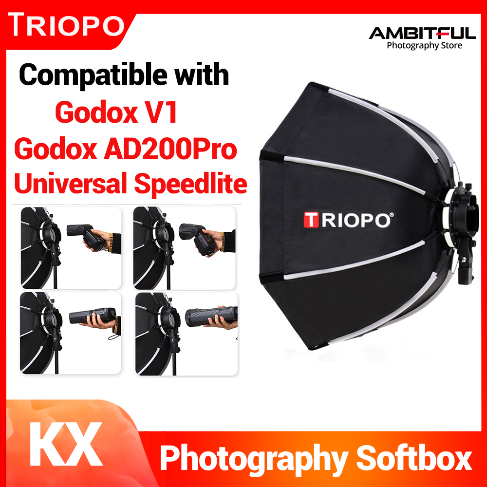 Triopo ซอฟท์บ็อกซ์ร่ม ทรงแปดเหลี่ยม 55 ซม. 65 ซม. 90 ซม. พร้อมช่องรัง ...