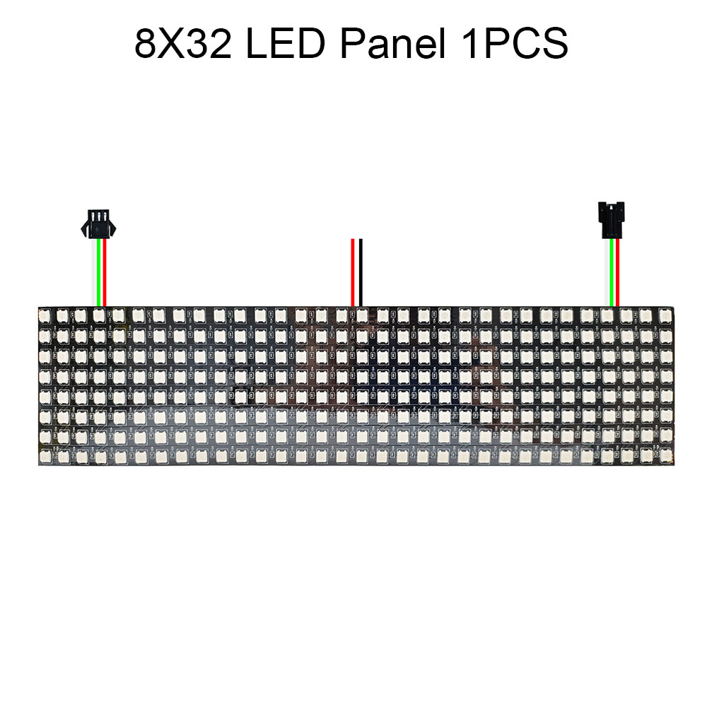 Dc5v WS2812 WS2812B RGB แผงโมดูลไฟ LED 8x8 16x16 8x32 หน้าจอเมทริกซ์ ...