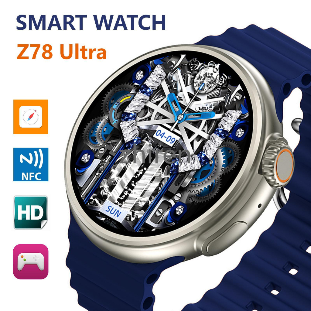 สมาร์ทวอทช์ Z78 ULTRA Series 8 หน้าจอ AMOLED ที่ชาร์จไร้สาย NFC บลูทูธ ...