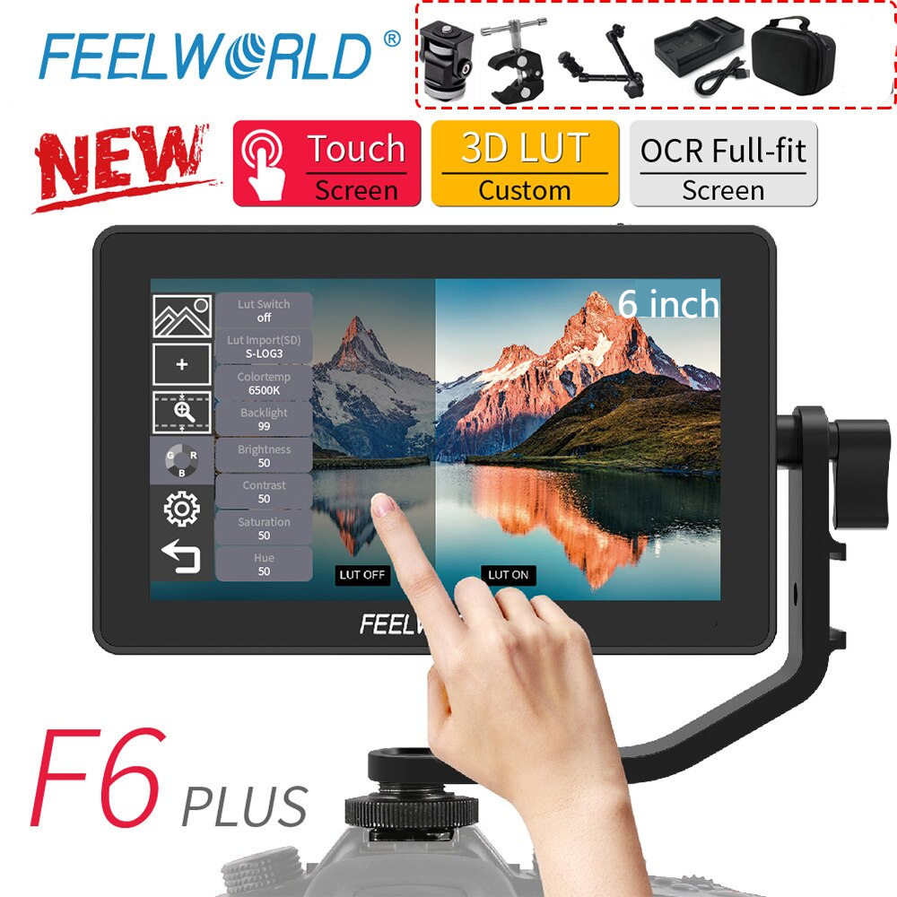 【จัดส่งตลอด 24 ชั่วโมง】FEELWORLD F6 PLUS V2 จอภาพ 4K กล้อง 6 นิ้วหน้าจอสัมผัส DSLR 3D LUT IPS ...