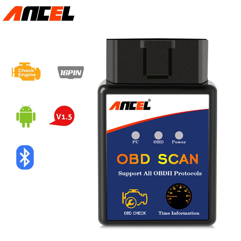 ANCEL ELM327 OBD2 V1.5 Bluetooth Universal Car Scanner Automotive ...