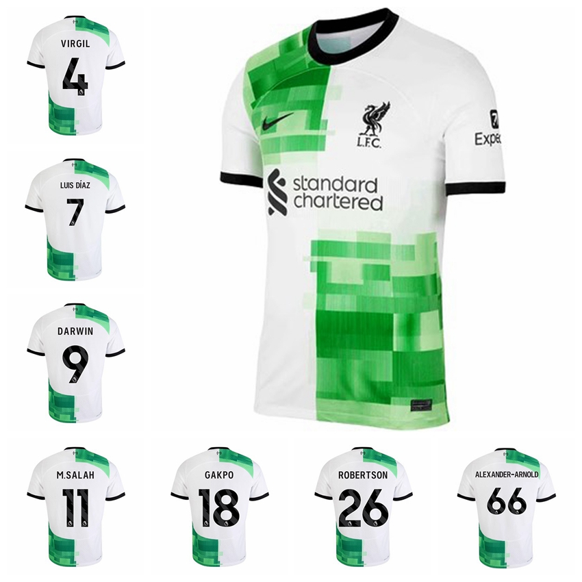 เสื้อกีฬาแขนสั้น ลายทีมชาติฟุตบอล Liverpool Away Salah Luis Diaz Virgil ... เสื้อกีฬาแขนสั้น ลายทีมชาติฟุตบอล Liverpool Away Salah Luis Diaz Virgil ...