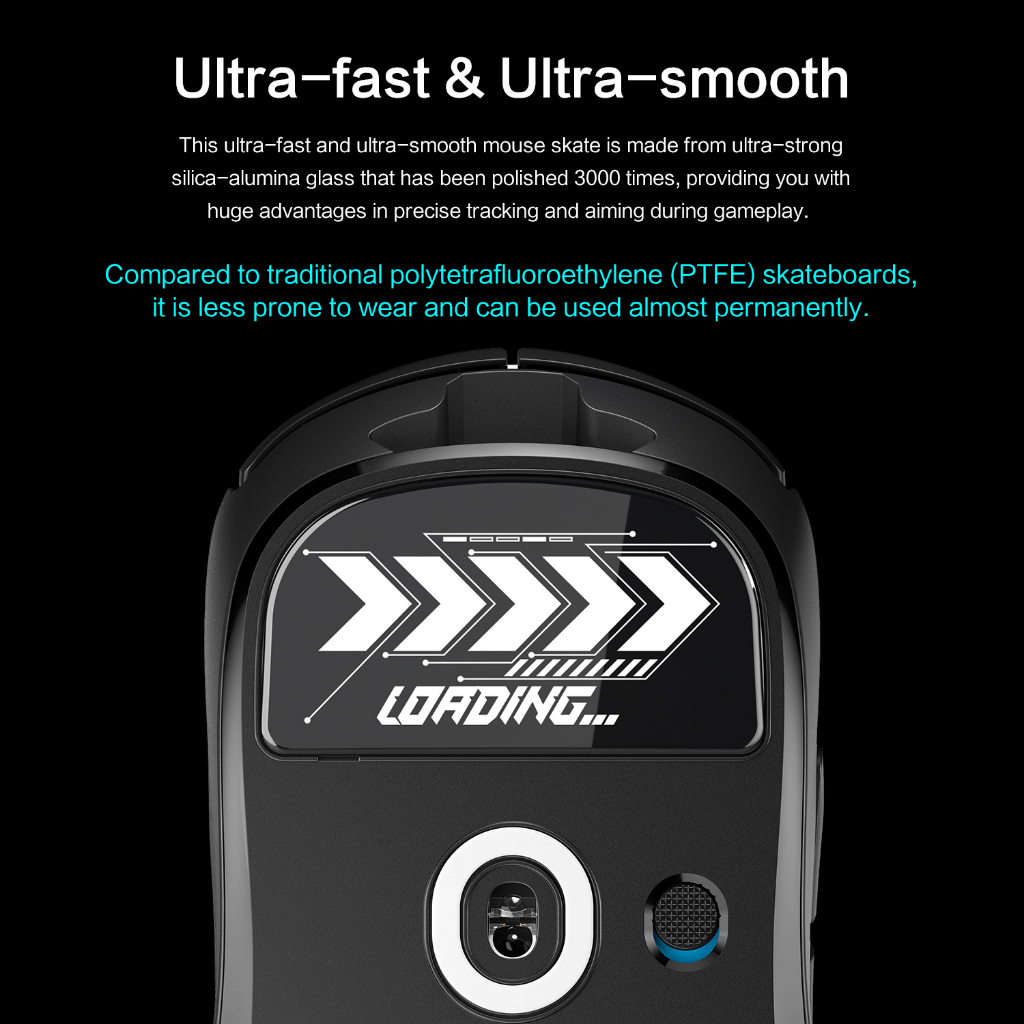 กระจกเมาส์ฟุตสติกเกอร์สําหรับ Logitech GPW 2 G PRO X SUPERLIGHT โค้งมน ...