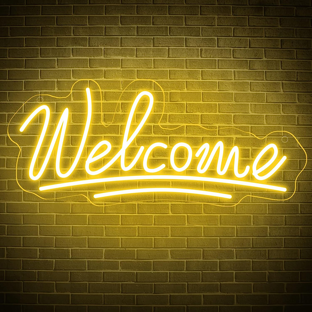 ป้ายไฟนีออน Welcome LED สําหรับตกแต่งผนัง กระจก หน้าต่าง ประตูบ้าน ...