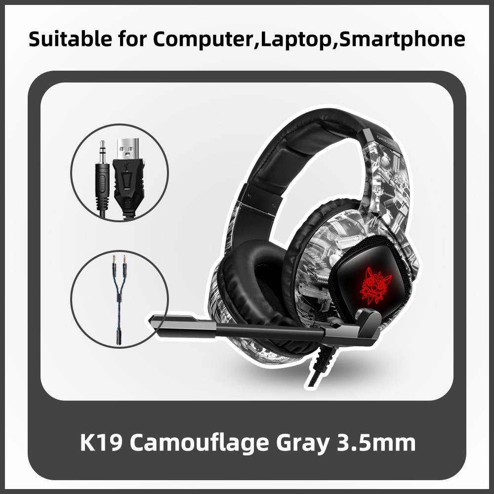 ONIKUMA X26 หูฟังเกมมิ่ง Gaming Headset RGB Lighting หูถอดได้ AUX 3.5 ...