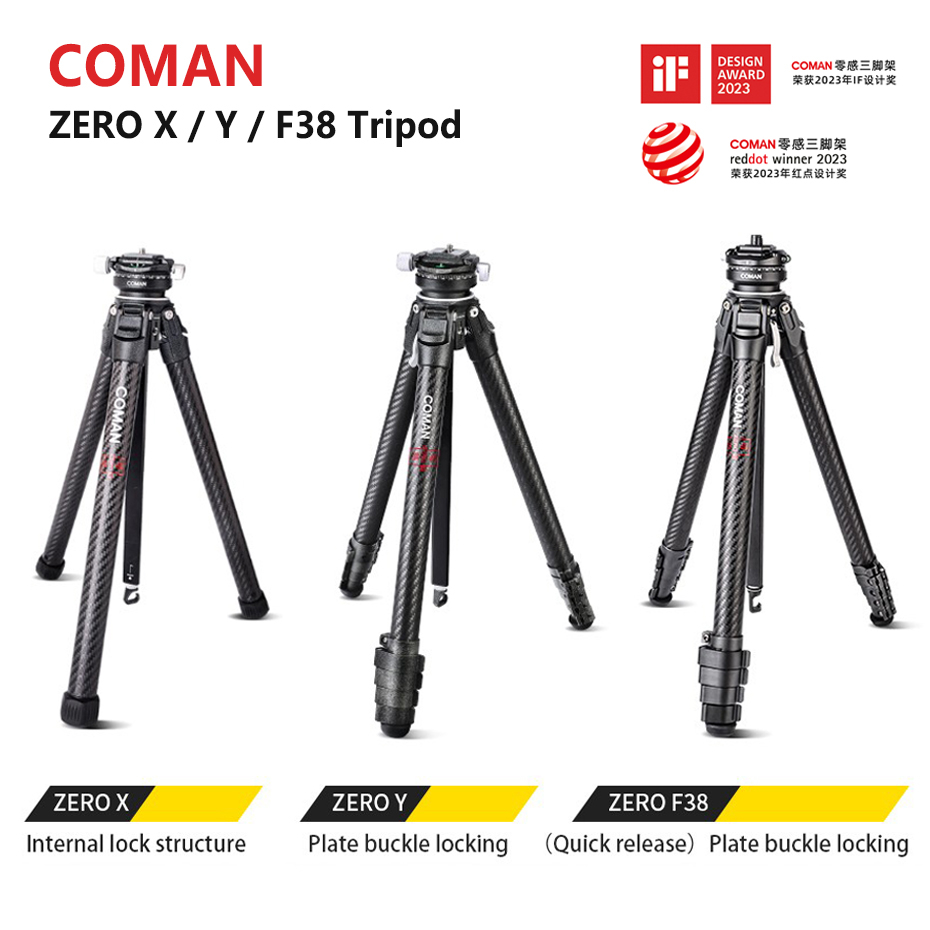 Coman Zero X Zero Y Zero 38 ขาตั้งกล้องคาร์บอน น้ําหนักเบา พร้อมสกรู 1/4 360 องศา ปรับได้ พร้อม ...