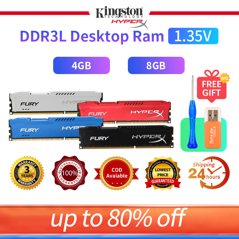 【24H Ship COD】หน่วยความจํา Kingston Hyperx Fury DDR3L 4GB 8GB 1866MHz 1600MHz 1333 1066MHz DIMM ...