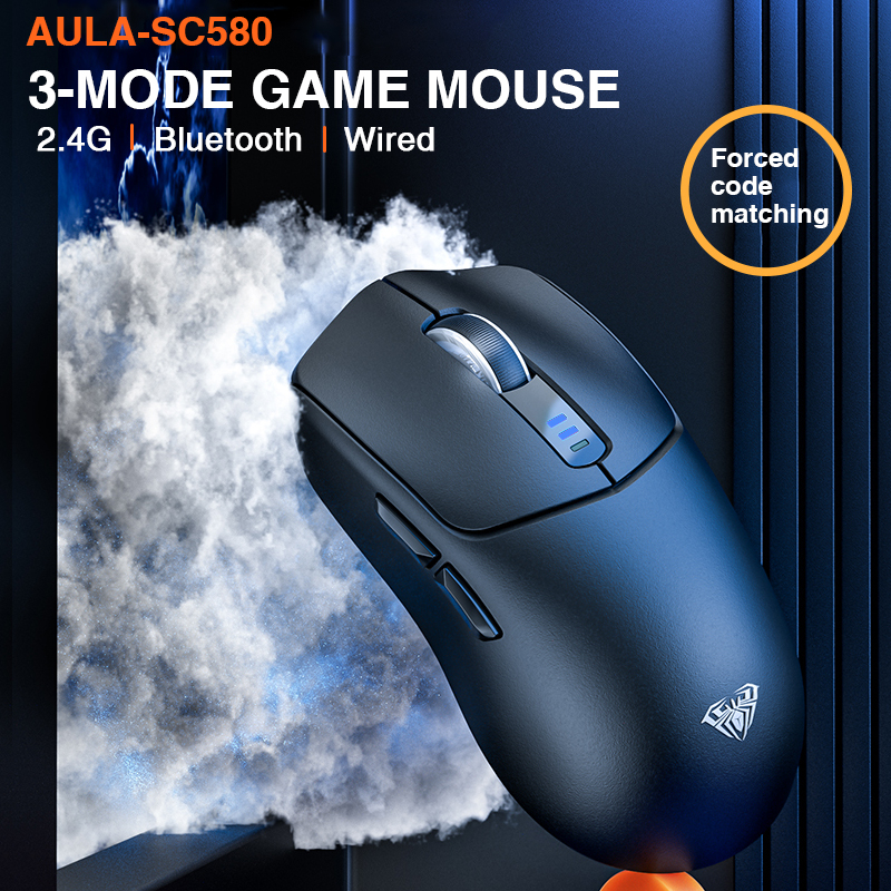 Aula SC580 เมาส์ไร้สาย บลูทูธ 2.4G Type-C แบตเตอรี่ 500mAh พร้อม 6 ความ ...