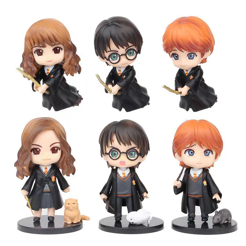 6 ชิ้น/เซ็ต 10 ซม.อะนิเมะ Harry Potter รูป Harry James Potter Ronalder ...