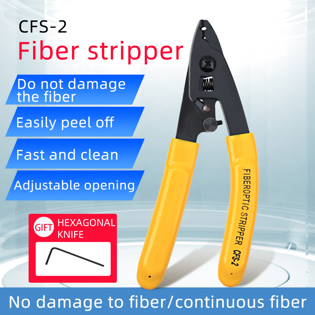 1 ชิ้น CFS-2 สายไฟเบอร์ออปติก Stripper 2 หลุม FTTH คีมปอกสายไฟ (สี ...