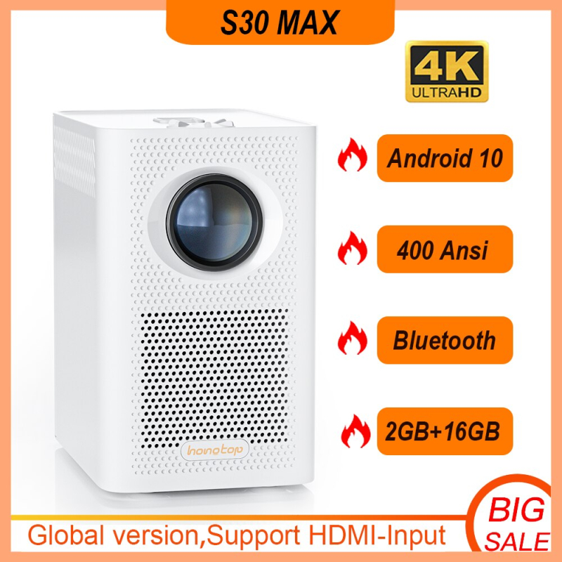 โปรเจคเตอร์โฮมเธียเตอร์ S30 Max 4K 1080P Android 10 9000 Lumens ...