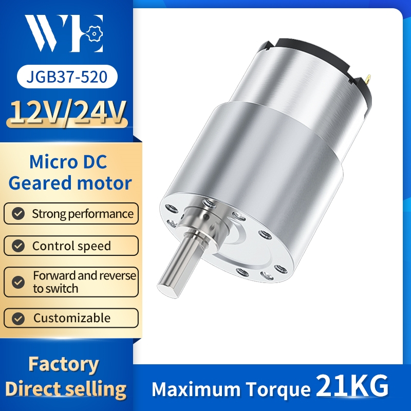 Jgb37-520 Micro DC ลดเกียร์แปรงมอเตอร์ 6 V/12 V/24 V เดินและย้อนกลับ ...