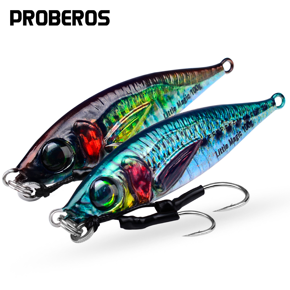 PROBEROS 1Pc luya jig jiggingเหยื่อ 60g-180gแผ่นเหล็กขนาดเล็กโลหะbionic ...
