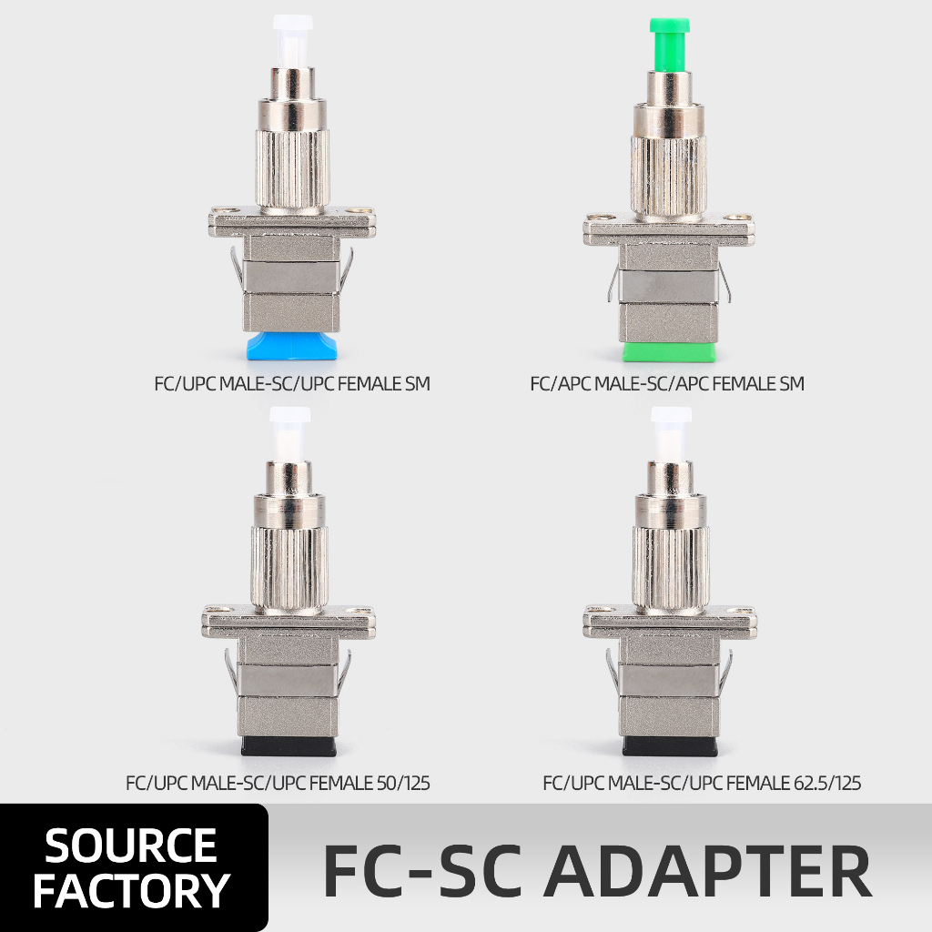 ไฟเบอร์ออปติก FC-SC Single Mode Coupler Hybrid Connector Converter อะแด ...