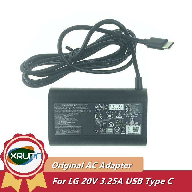 Original LG 65W USB-C 20V 3.25A อะแดปเตอร์ AC/DC สําหรับ LG กรัม 15Z90Q ...