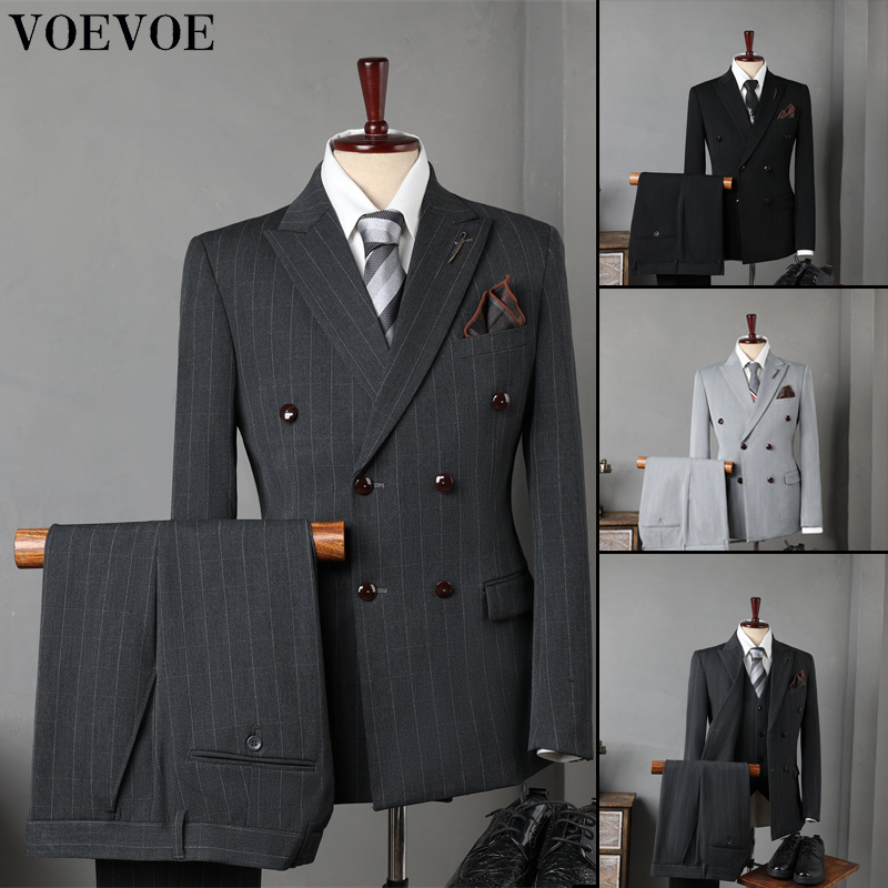 Voevoe [S-7XL] ชุดสูทลําลอง ลายสก๊อต ขนาดใหญ่ สไตล์เกาหลี สําหรับผู้ชาย ...