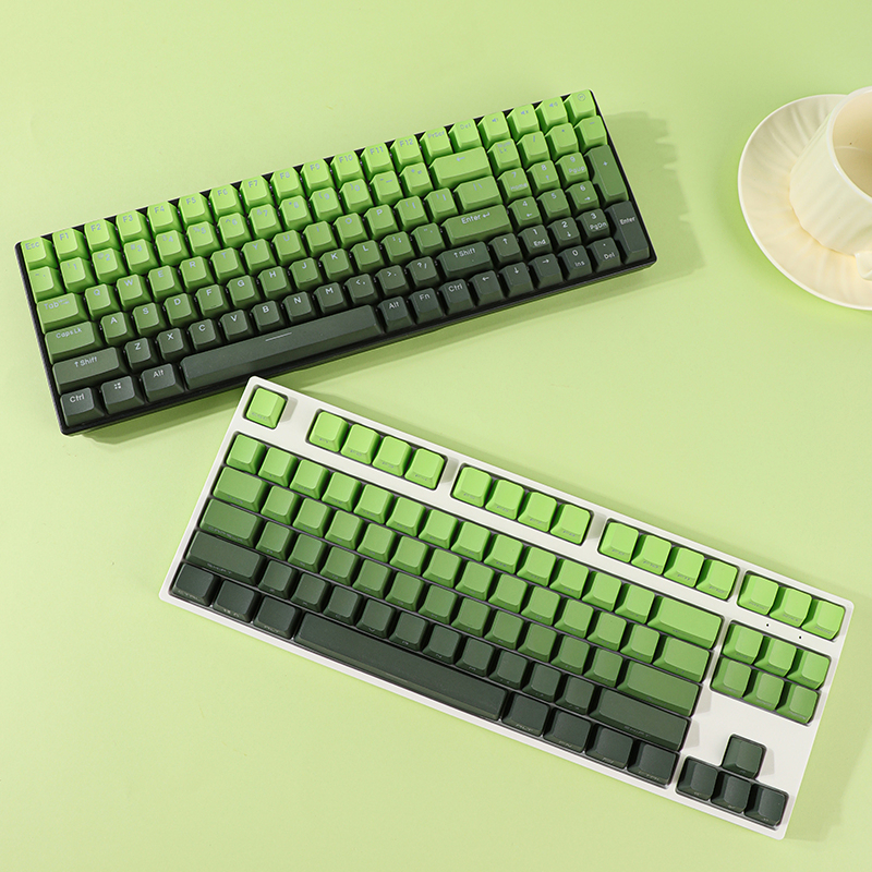 Matcha Gradient Keycaps สีเขียว Backlit โปร่งใส Keycap OEM Profile PBT ...