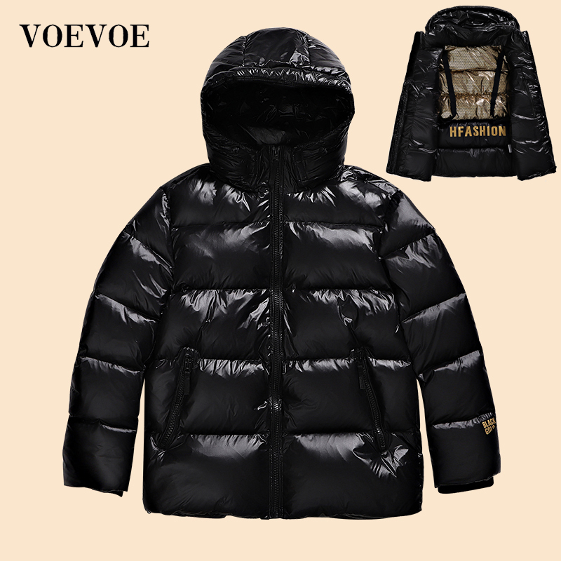 Voevoe เสื้อแจ็กเก็ต มีฮู้ด กันน้ํา กันลม ให้ความอบอุ่น สีขาว แฟชั่นคู่รัก | Shopee Thailand