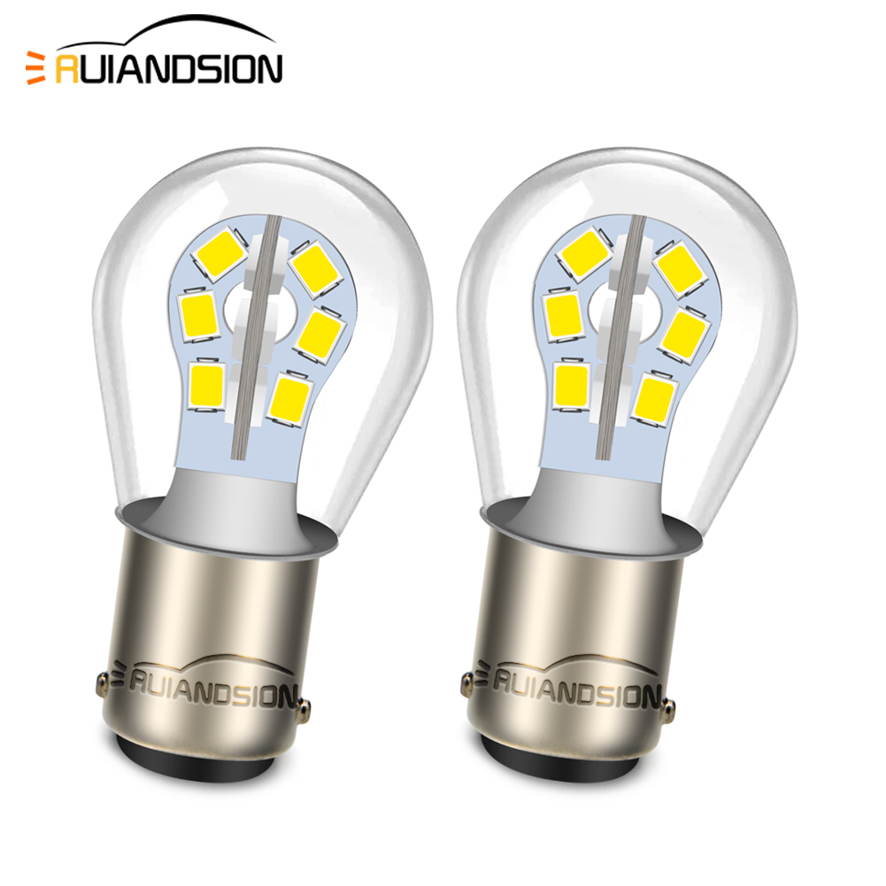 หลอดไฟถอยหลัง LED BA15D AC DC 12V 24V 48V สว่างมาก สําหรับรถยนต์ รถ ...