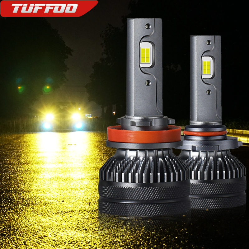 Tuffoo หลอดไฟตัดหมอก LED 120W 25000LM 3000K H1 H7 H4 9003 HB2 H8 H9 H11 ...