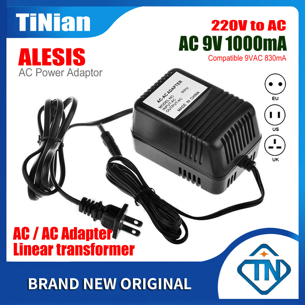 220v ถึง AC / AC Adapter 9V 1000mA (9VAC 830mA) สำหรับ ALESIS Nanobass ...