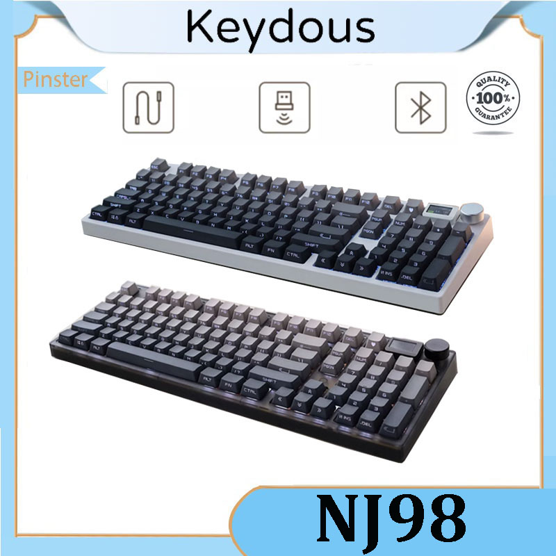 Keydous NJ98 3-mode 2.4G Bluetooth wireless Hot swap custom 98-key ...