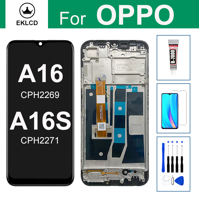 สําหรับ OPPO A16 A16S CPH2269 CPH2271 จอแสดงผล Touch Screen Digitizer Assembly เปลี่ยน LCD ...