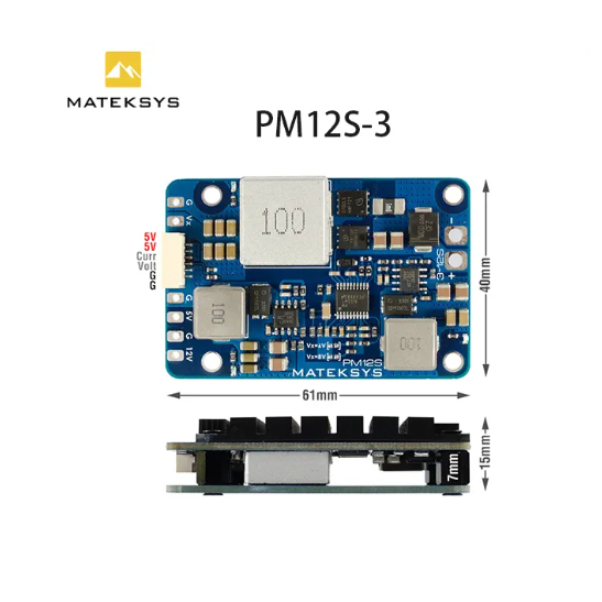 Matek MATEKSYS PM12S-3 โมดูลพาวเวอร์ 3-12S LIPO 5V 9V VX BEC พร้อมฮีตซิงก์ สําหรับโดรน ...