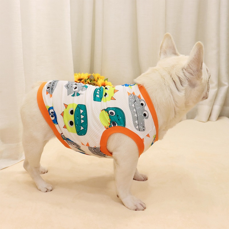 GOU-HOME เสื้อหมา ผ้าโพลีเอสเตอร์ แบบบาง กันการสูญเสียขน แฟชั่นฤดูร้อน ...