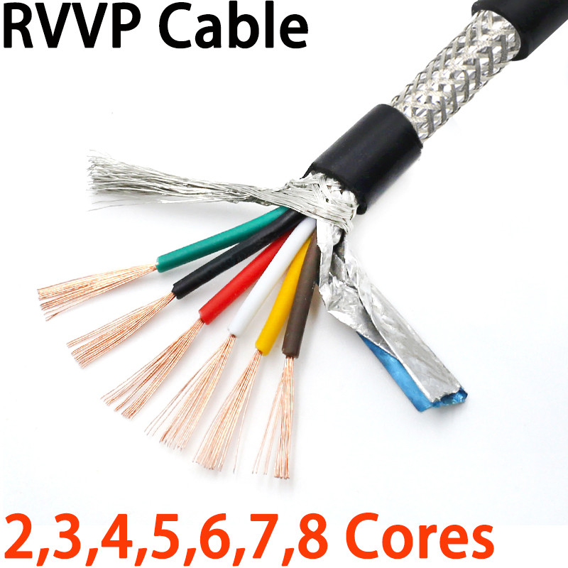 RVVP Shielded Cable 2/3/4/5/6/7/8 Core Bare Copper PVC Insulated Control Line Signal Wire สาย ...