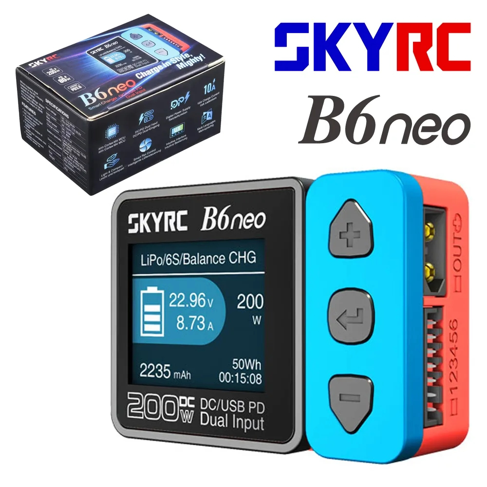 Skyrc B6neo อุปกรณ์ที่ชาร์จแบตเตอรี่อัจฉริยะ DC 200W PD 80W LiPo SK ...