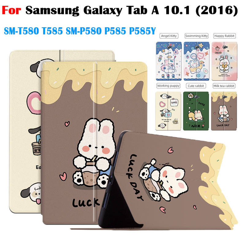 สําหรับ Samsung Galaxy Tab A 10.1 (2016) แฟชั่นน่ารักการ์ตูนรูปแบบกรณี ...