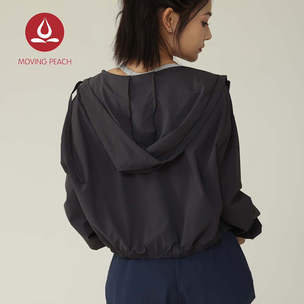 Moving PEACH เสื้อแจ็ค เก็ตกันลม มีฮู้ด เสื้อกันuv เหมาะกับการวิ่ง ...
