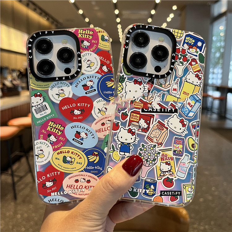 เคสไอโฟน 15/14/13/12/11 Pro max HelloKitty Label Laser Compatible Case iPhone 11,12,13,14,15 ...