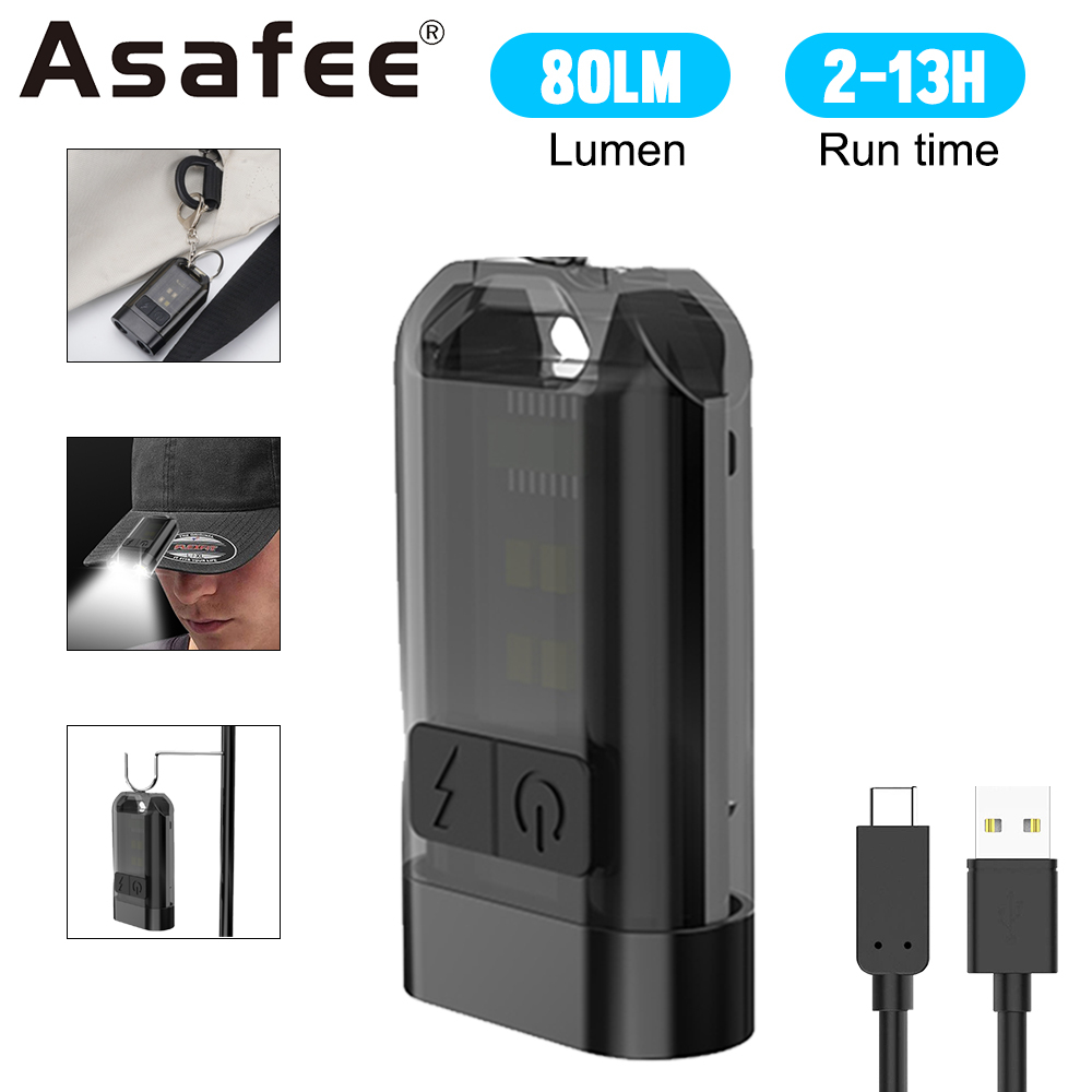 Asafee AS4 Mini 6* พวงกุญแจไฟฉาย LED 80LM IPX4 กันน้ํา หลอดไฟ EDC ...
