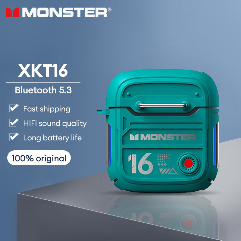 Monster XKT16 หูฟังสเตอริโอไร้สายบลูทูธ 5.3 HIFI หูฟังบลูทูธตัดเสียงรบ ...