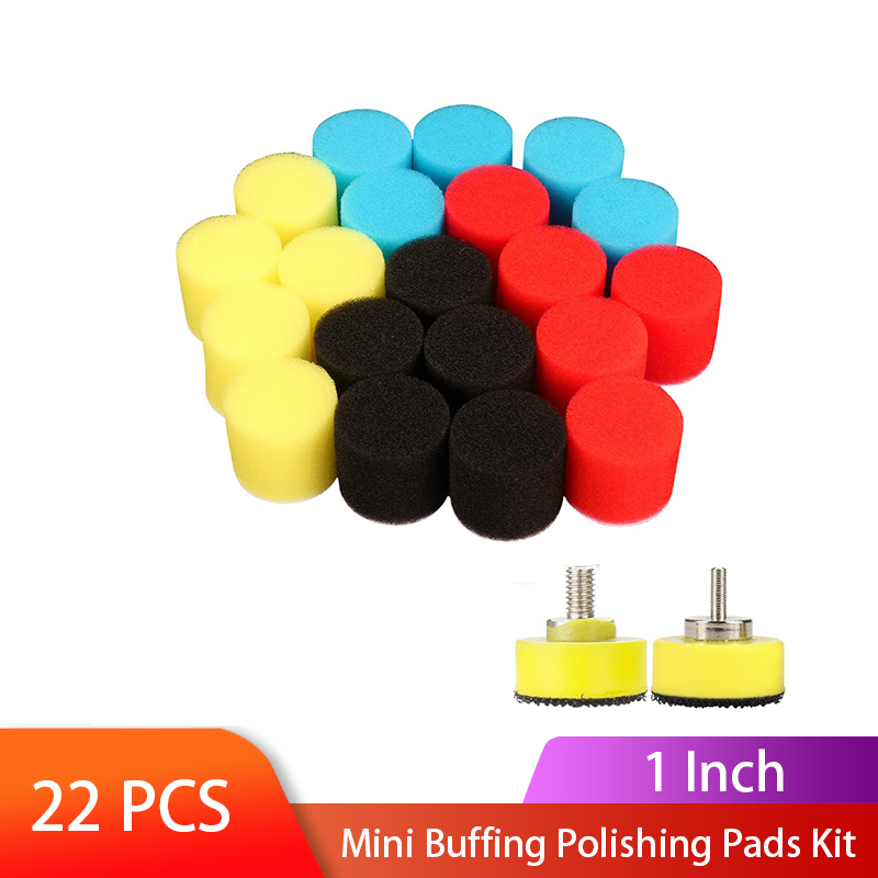 1 นิ้ว Mini Buffing Polishing Pads Kit 22 ชิ้นรถรายละเอียดขัดฟองน้ํา ...
