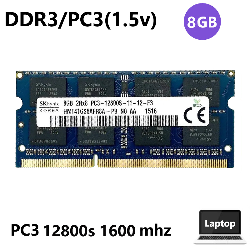 หน่วยความจําแล็ปท็อป 8GB 4GB 2GB DDR2 DDR3 DDR3L PC2-5300S PC2-6400S PC3-8500S PC3-10600S PC3 ...
