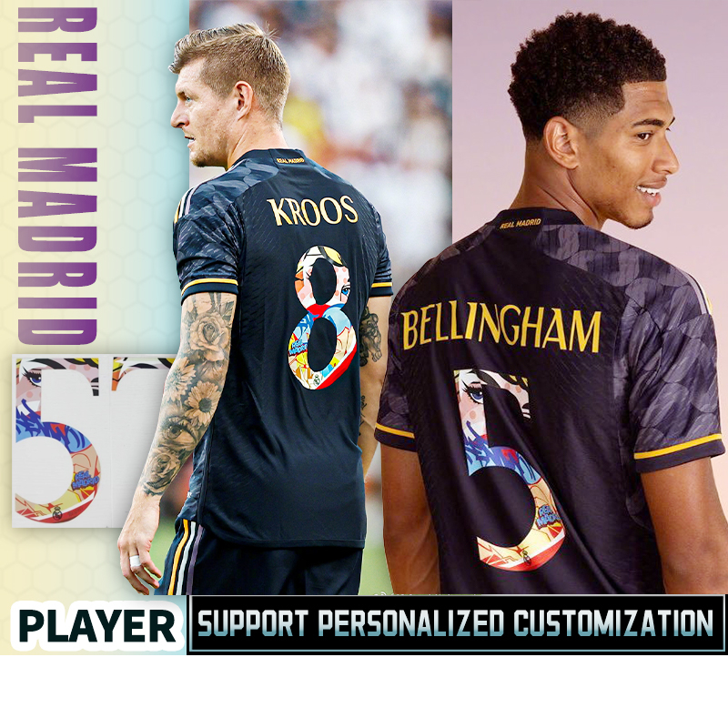 เสื้อกีฬาแขนสั้น ลายทีมชาติฟุตบอล Real -Mad-rid 23-24 คุณภาพสูง ไซซ์ S ...