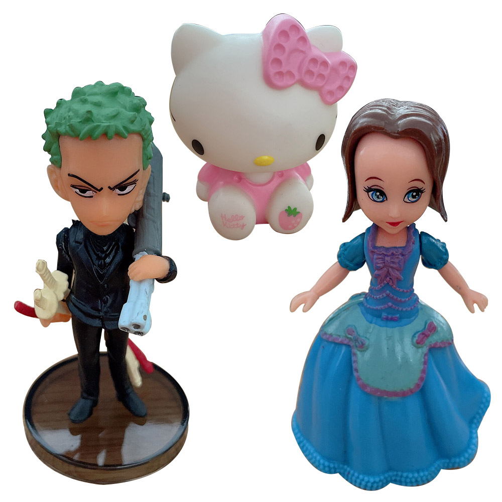 โมเดลฟิกเกอร์ PVC อนิเมะเจ้าหญิงโซเฟีย วันพีช Roronoa Zoro Hello Kitty ...