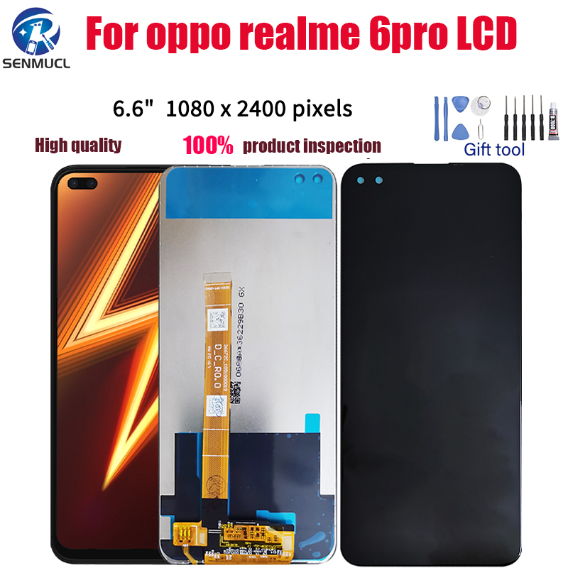 แผงหน้าจอสัมผัสดิจิทัล LCD พร้อมกรอบ สําหรับ Oppo realme 6 pro | Shopee ...