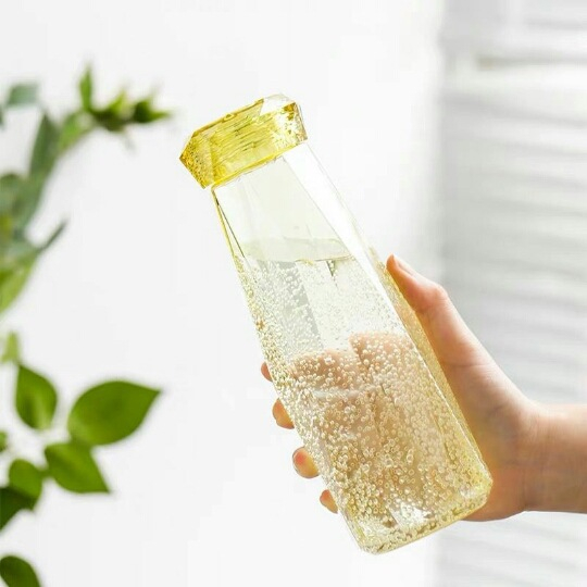 NookeryZone กระบอกน้ำแก้วแบบใส A300 แก้วคริสตัล 420ML กระติกน้ำ ขวดแก้วคริสตัล มีให้เลือก 5 สี ...