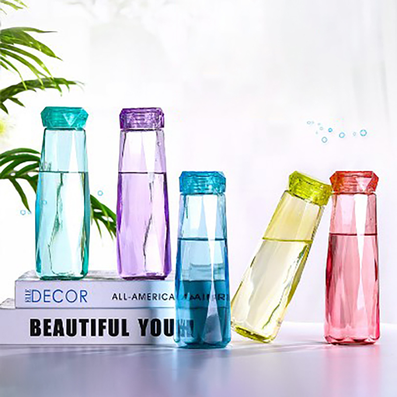 NookeryZone กระบอกน้ำแก้วแบบใส A300 แก้วคริสตัล 420ML กระติกน้ำ ขวดแก้วคริสตัล มีให้เลือก 5 สี ...