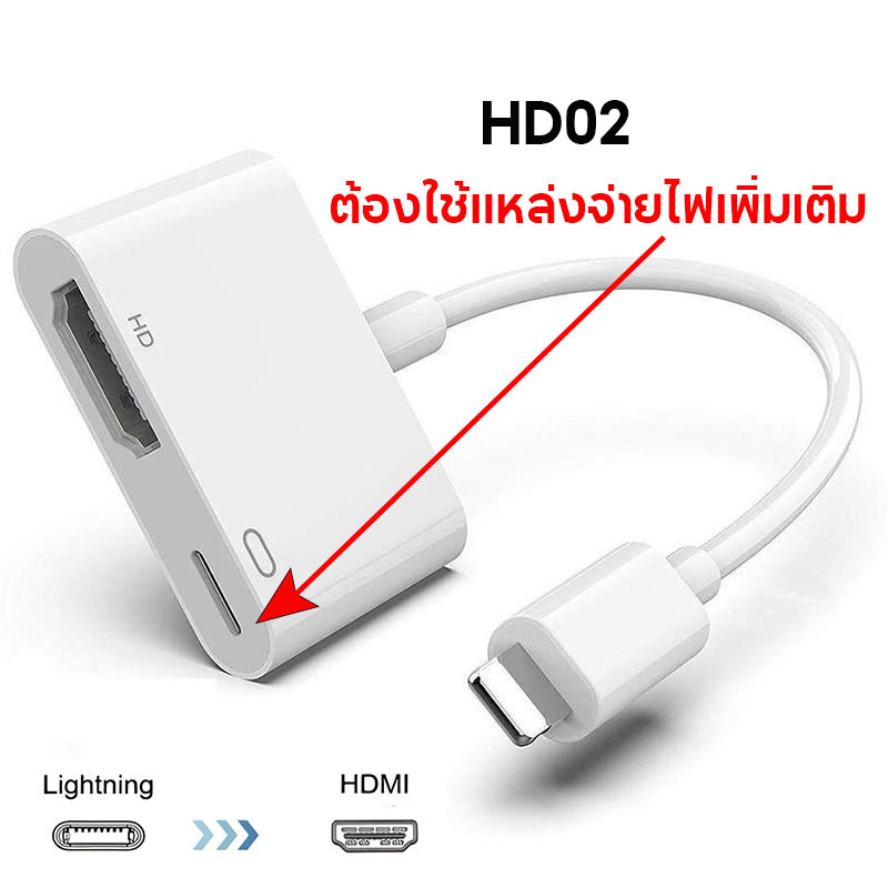 EYD HD02 TV Lighting To HDMI 3in1 โอนสาย เชื่อมโยง เส้นข้อมูล HD 1080P ...
