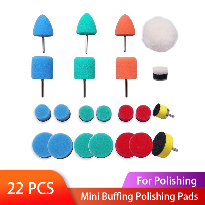22 ชิ้น Mini Buffing Polishing Pad Detail Polisher ใช้กับเครื่องมือโรตา ...