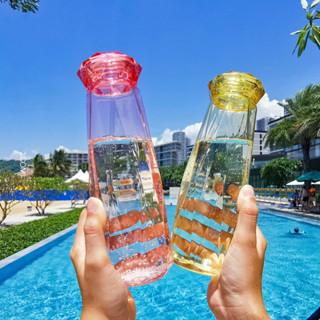 NookeryZone กระบอกน้ำแก้วแบบใส A300 แก้วคริสตัล 420ML กระติกน้ำ ขวดแก้วคริสตัล มีให้เลือก 5 สี ...