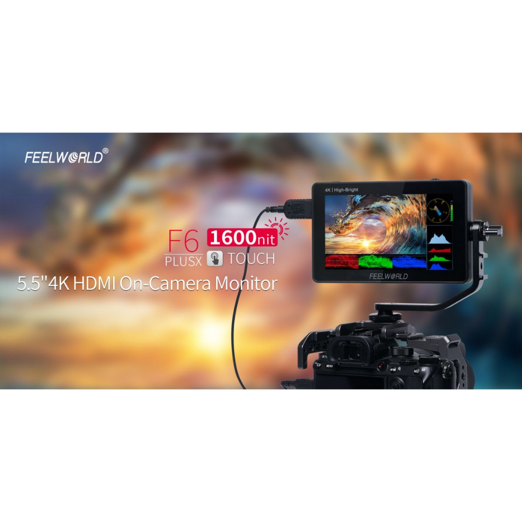 Feelworld F6 PLUSX หน้าจอสัมผัสขนาด 5.5 นิ้วแบบพกพา กล้อง DSLR 3DLUT ...