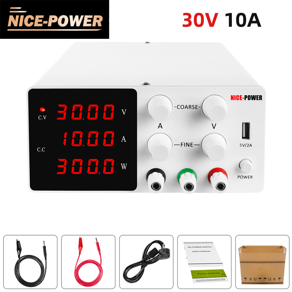 Nice-power พาวเวอร์ซัพพลาย DC 30V 10A USB จอแสดงผล 4 หลัก ปรับได้ 120V 3A | Shopee Thailand