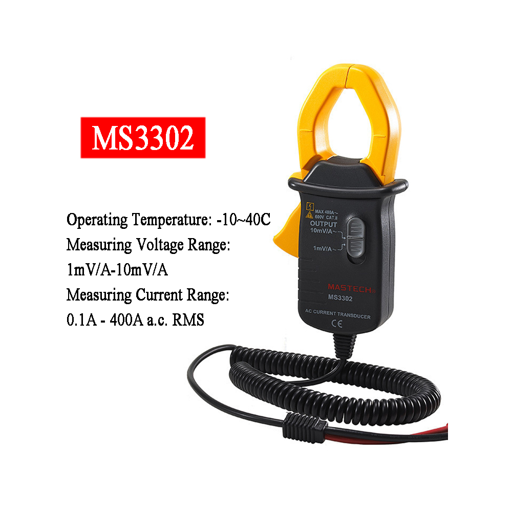 Mastech MS3302 แคลมป์มิเตอร์ดิจิทัล RMS AC กระแสไฟ 0.1A - 400A แปลง ...